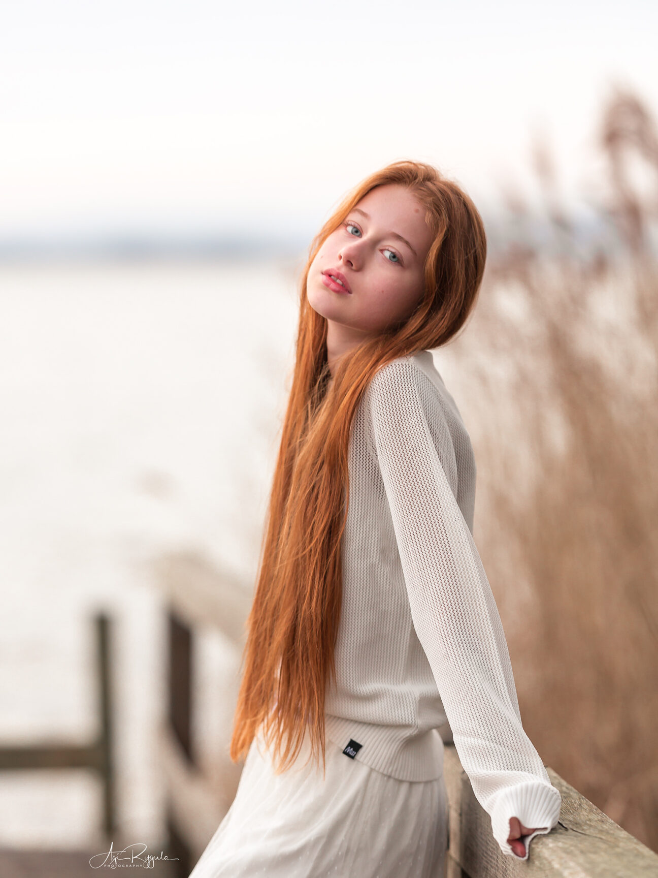 Portrait Fotoshooting mit Jette Orange am Steinhuder Meer